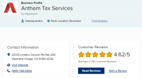 Anthem Tax Services Reviews: Is It Legit? - CuraDebt