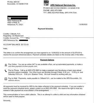 Settlement Letter With Citibank: Client Saved 55% - 2022